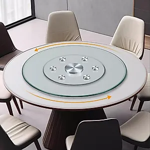 DOUKI 40 Inch Tabletop Rotating Tray Tempered Glass Lazy Susan Heavy Duty Turntable Rotating Serving Plate For Table Top, Large Tray Tabletop Organizer (Color : Clear, Size : 28 inch(70cm))