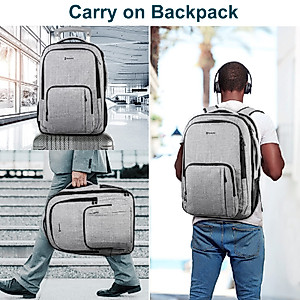 Bosynoy Travel Backpack for Women Men, 40L Large Carry On Backpack Airline Approved TSA Suitcase Backpack, for 17.3 Inch Laptop, Weekender Backpack Overnight Bag with 2 Packing Cubes