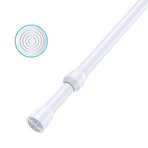 AIZESI 1pcs Tension Curtain Rod Spring Tension Rod Short Curtian Rods No Drilling Expandable Spring Loaded Curtain Tension Rod Adjustable 26 to 39 inch,Best Use Range 28 to 36 inch，White