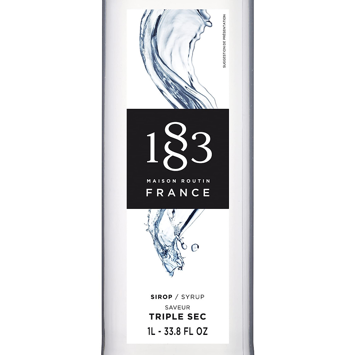 1883 Triple Sec Syrup - Flavored Syrup for Hot & Iced Beverages - Gluten-Free, Vegan, Non-GMO, Kosher, Preservative-Free, Made in France | Glass Bottle 1 Liter (33.8 Fl Oz)