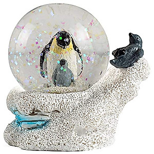 Elanze Designs Mommy Penguin and Chicks 3 x 3 Miniature 45MM Water Globe Table Top Figurine