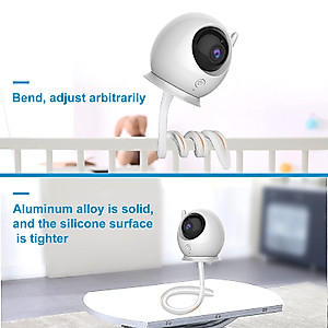 Universal Baby Monitor Mount Shelf Flexible Camera Stand No Drilling for Nursery Baby Monitor Crib Holder Compatible with Baby Monitor Camera with 1/4 Threaded Hole