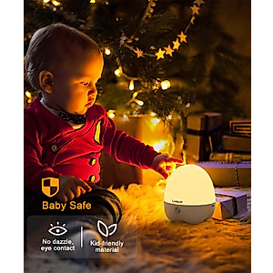 Lyridz Nursery Night Light for Kids, Motion Sensor Night Light with 8 Colors Changing, Dimmable, Rechargeable, 1-Hour Timer, Touch Control