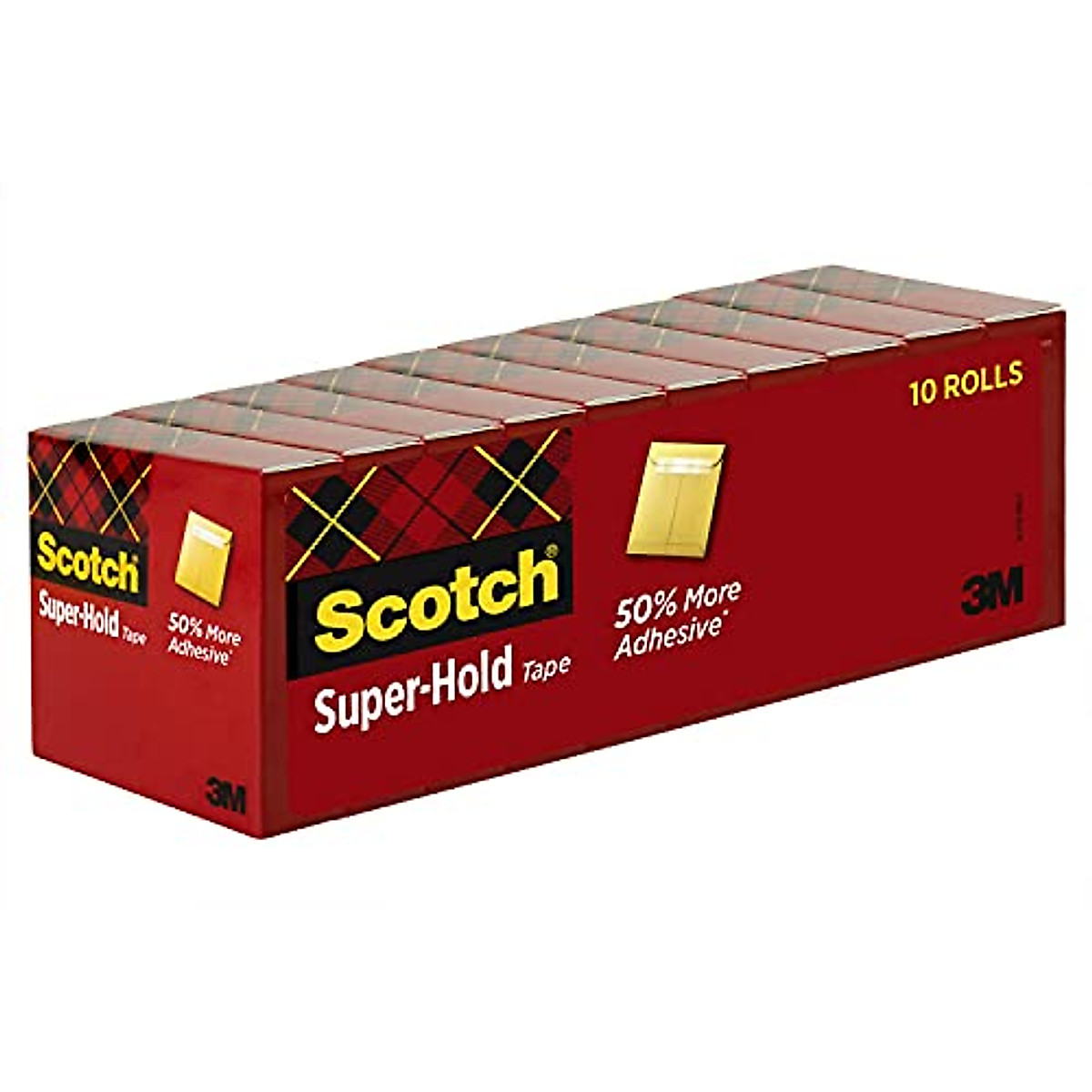 Scotch Super-Hold Tape, 10 Rolls, Transparent Finish, 50% More Adhesive, Trusted Favorite, 3/4 x 1000 Inches, Boxed (700K10)