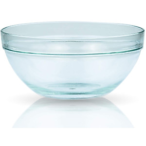 Stackable Glass Lunch Bowls/Multi Purpose Food Containers with Multi Color Lids - 5 Piece Set