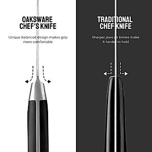 OAKSWARE Chef Knife, 6" Cutting & Cooking Kitchen Knife - High Carbon German Steel Razor Sharp Knives Professional Meat Knife with Ergonomic Handle