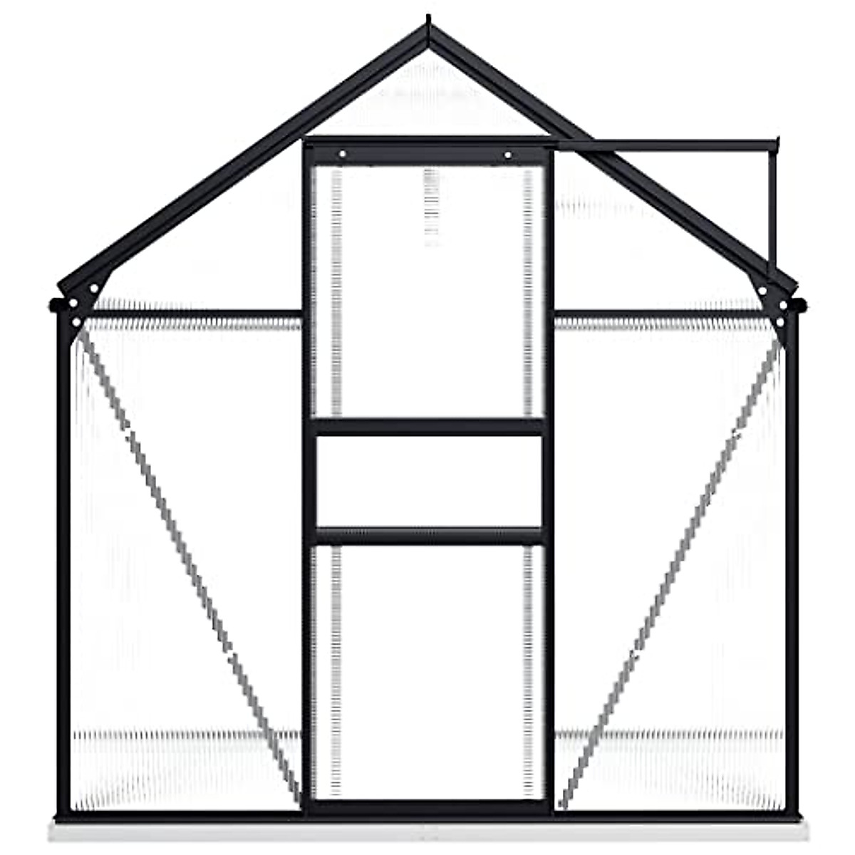YEZIYIYFOB 6x6x6.7 FT Greenhouse Plastic Shed Green House for Plants Greenhouses for Outdoors Outside Heavy Duty Prefab House Garden Shed Aluminum Frame Polycarbonate Panels UV-Resistant 213 ft³