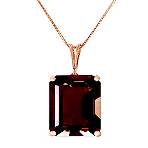 Galaxy Gold GG 14k14 Solid Rose Gold Necklace with 7.0 Carat Octagon-shaped Garnet Pendant