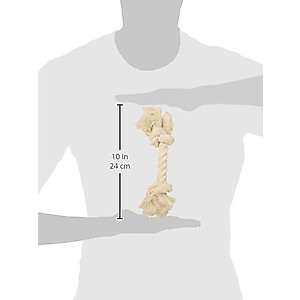 Mammoth Flossy Chews 100 Percent Natural Cotton Rope Dog Toys - Premium White Knot Dog Rope Toy - Interactive Dog Tug Toy - Tug Dog Chewy Toy for Small Dogs - Small 9"