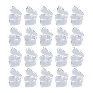 EXCEART Heart Shaped Souffles Cups Transprarent Plastic Storage Box design, easy to DIY， Sewing Supplies Storage. Plastic Sauce Cups