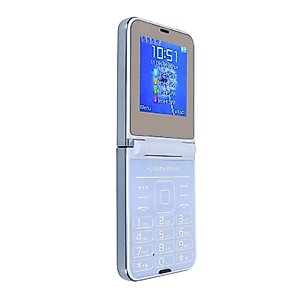 2.6in Senior Cellphone, Flip Phone with Dual Screen Display, Big Buttons and Digits, One Key Quick Dial, Clear and Sound, HD Camera, Built in LED Flashlight for Elderly (Blue)