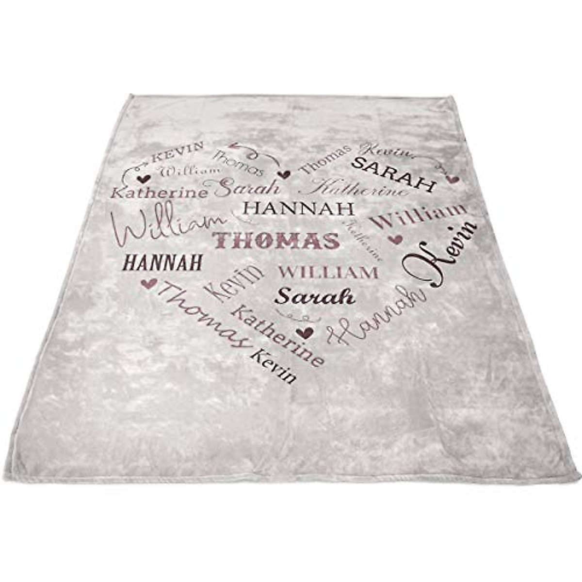 Personalized Name Blankets for Baby, kids and adults, Mom, Grandma. Custom Name Blanket from Your Names. Close to Heart Customized Throw. Gift for Mothers day, Christmas (Rose White, Fleece 50" x 60")