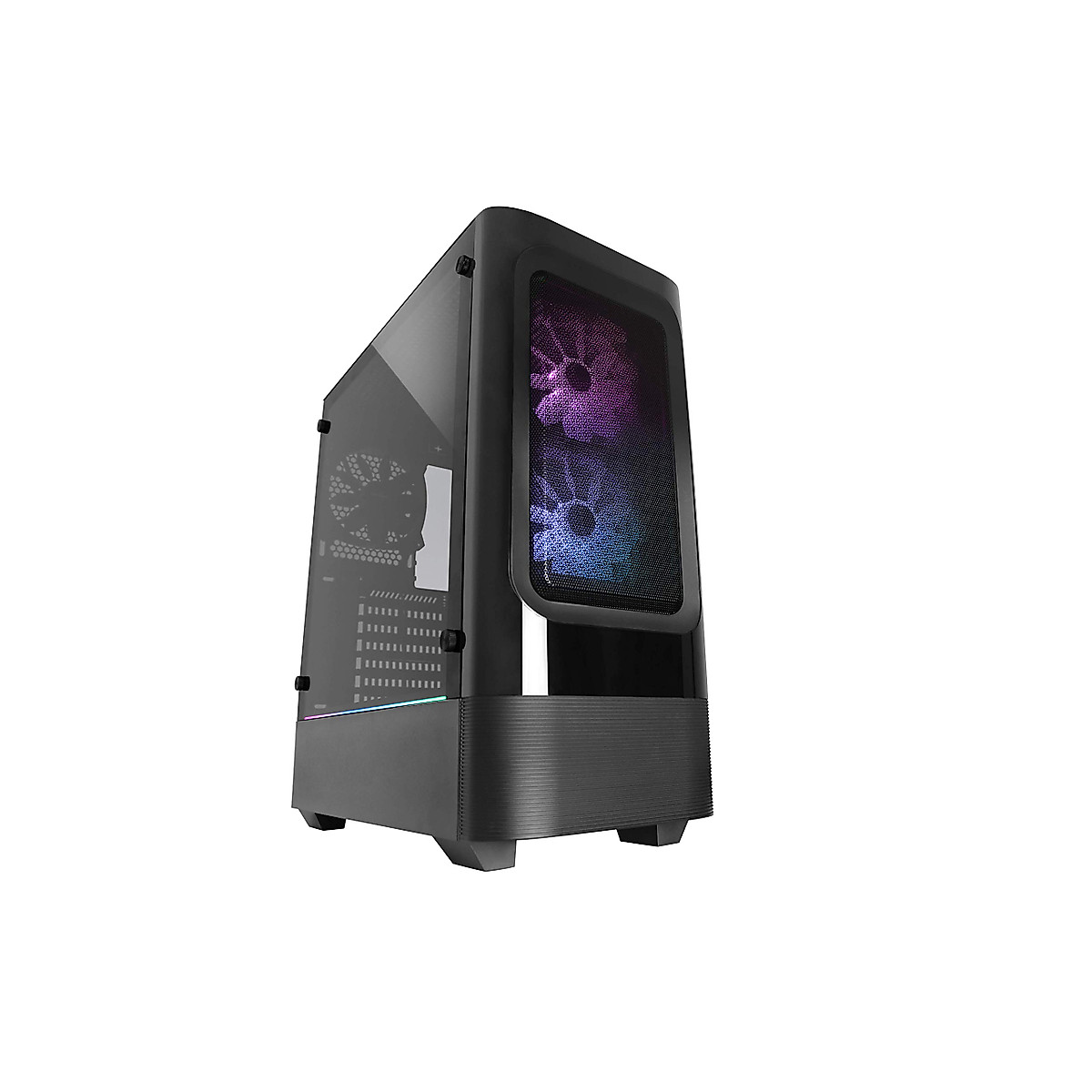 Raidmax EVOL H07 ATX Mid Tower Gaming Case Tempered Glass Side ARGB Fans Included (H07 Black)
