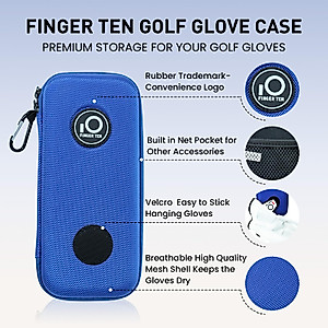 Golf Gloves Holder Case With Carabiner Storage Box Protect And Keep Glove Dry, Golf Accessories For Men Women Golfers Gift Black Blue (Blue)