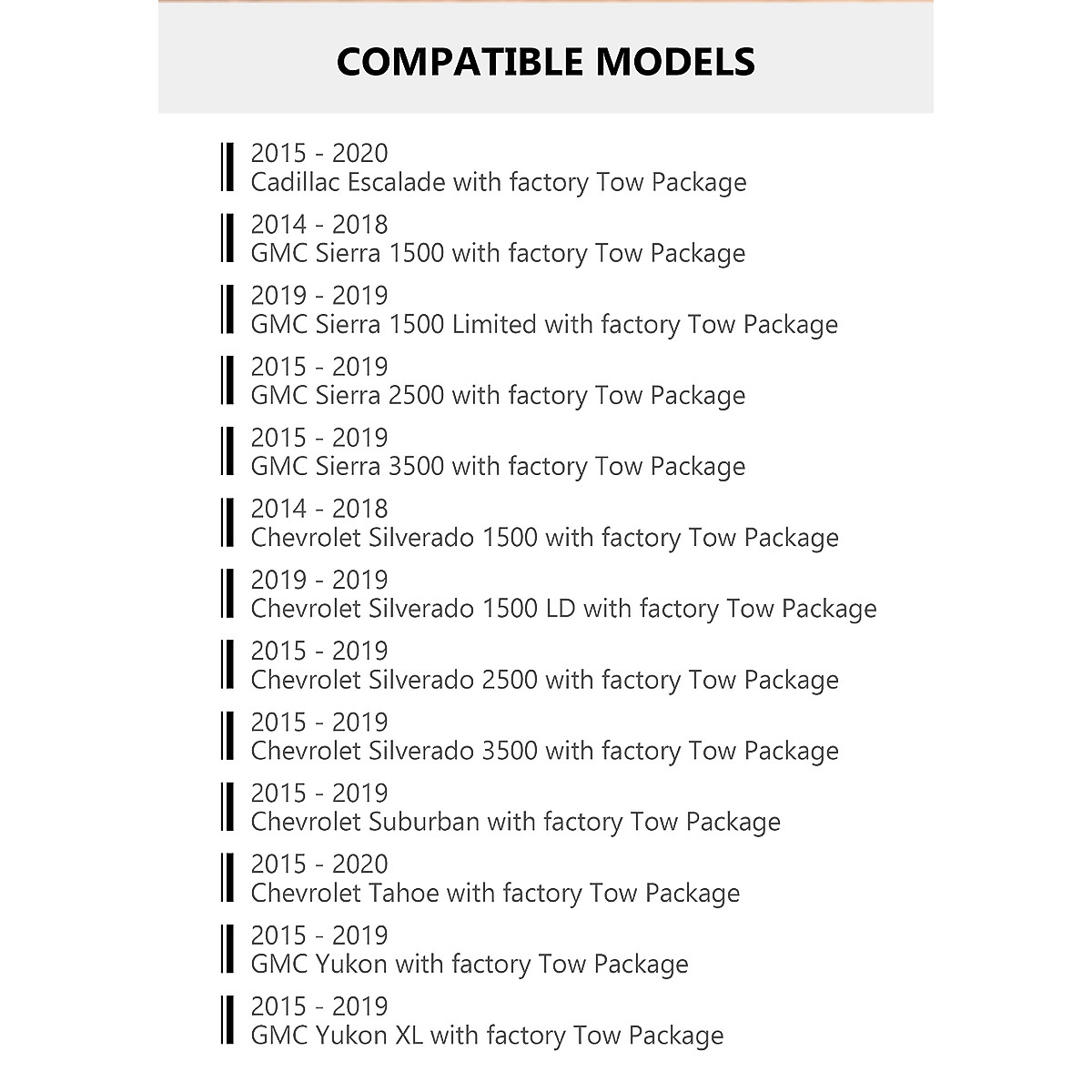 Oyviny Brake Controller Adapter 3016-P for 2014-2020 GM/Cadillac Escalade/GMC Sierra/Chevrolet Silverado/Chevrolet Suburban/Chevrolet Tahoe/GMC Yukon