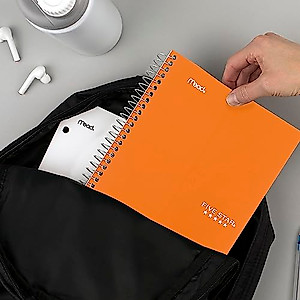 Five Star Small Spiral Notebook, 5 Subject, College Ruled Paper, 180 Sheets, 9-1/2" x 6", Color Will Vary, 1 Count (06184)