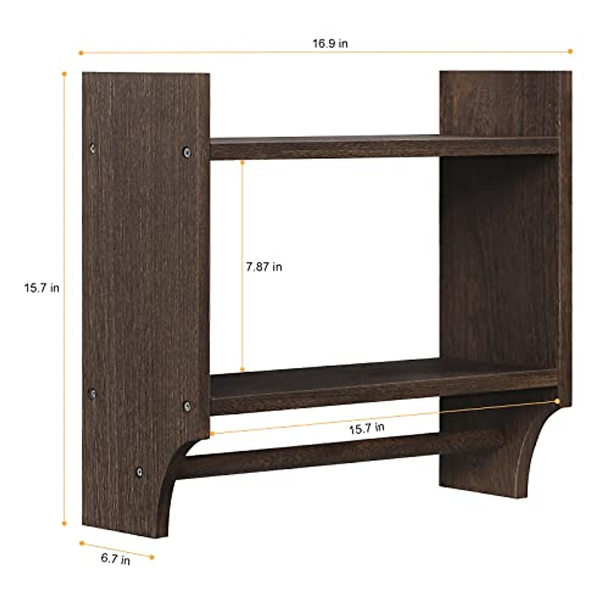 OYEAL Bathroom Shelf Wall Mounted Farmhouse Towel Rack with Towel Bar 2 Tier Bathroom Organizer for Kitchen Bathroom Living Room, Rustic Brown