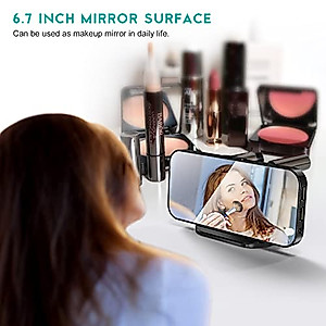 EDUP LOVE Digital Alarm Clocks, LED Mirror Electronic Clock, Snooze Mode, 12/24H, Adjust Brightness, Modern Desk & Wall Clocks for Bedroom Living Room Office - Black