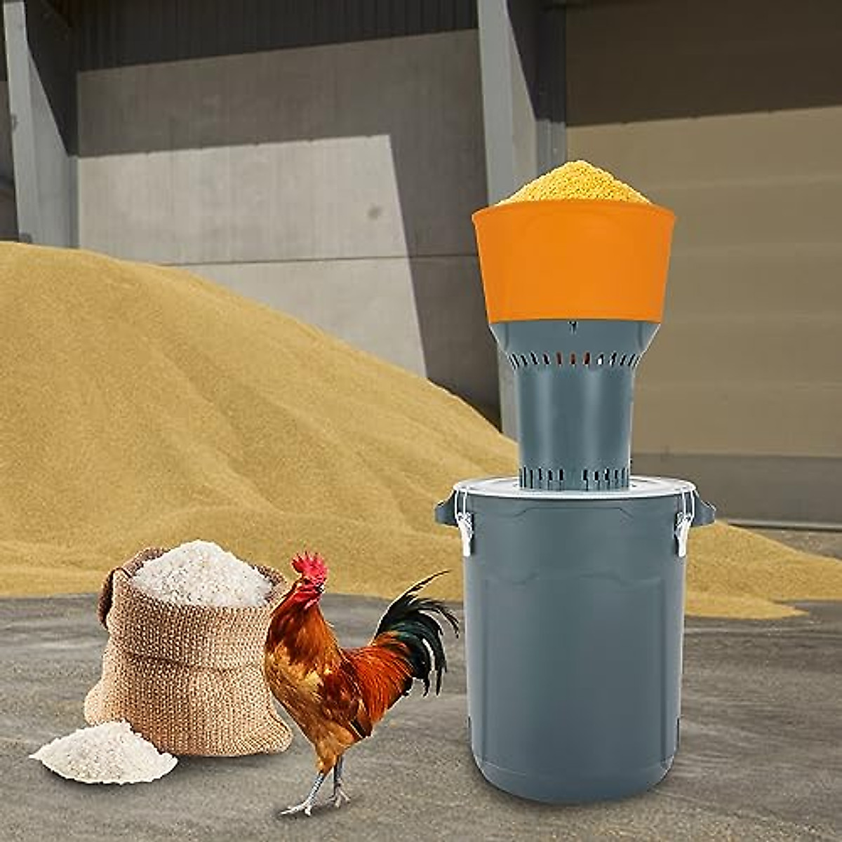 Grain Mill Grinder Electric, 13.2 Gallons Grain Mill Grinder Electric Corn Grinder with 5 Sieves, Flour Mill Wheat Grinder for Home and Farm Feed Grinding (50L)