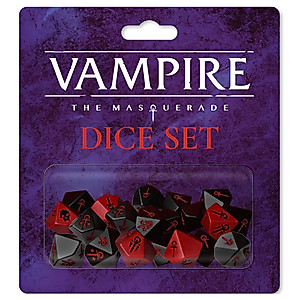 Renegade Games Studios Vampire: The Masquerade Dice Set - for Vampire: The Masquerade Roleplaying Game, New 5th Edition Dice Set
