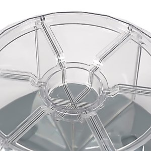 LUGBING One-Click Rice Output Food Containers, 360° Rotatable Grain Separate Storage Box 6 Grid Household Kitchen Storage Container for Rice, Beans, Grains Rotating Rice Dispenser