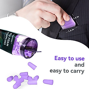 TASTORY Foam Ear Plugs, 60Pair 38dB Soft Earplugs for Sleeping, Noise Reduction Earplugs for Hearing Protection, Noise Cancelling for Shooting, Snoring, Studying, Travel, Concerts, Work