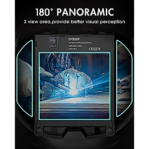ANDELI Welding Helmet,Panoramic 180° Large Viewing True Color Solar Powered Auto Darkening Welding Helmet with Side View 4 Arc Sensor Wide Shade 4/5-8/9-13 Welder Mask for TIG MIG ARC Grinding Plasma
