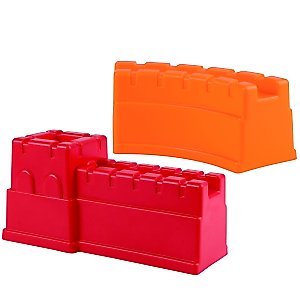 Hape Beach Toy Great Castle Walls Sand Shaper Molds Toys, Multicolor, Red