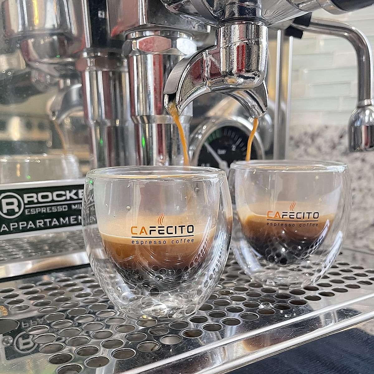 Cafecito Espresso Coffee Cafecito Double Wall Espresso Glass Cups | 80ml Espresso Shot Glass Cups Set of 2 Shot Cups Set