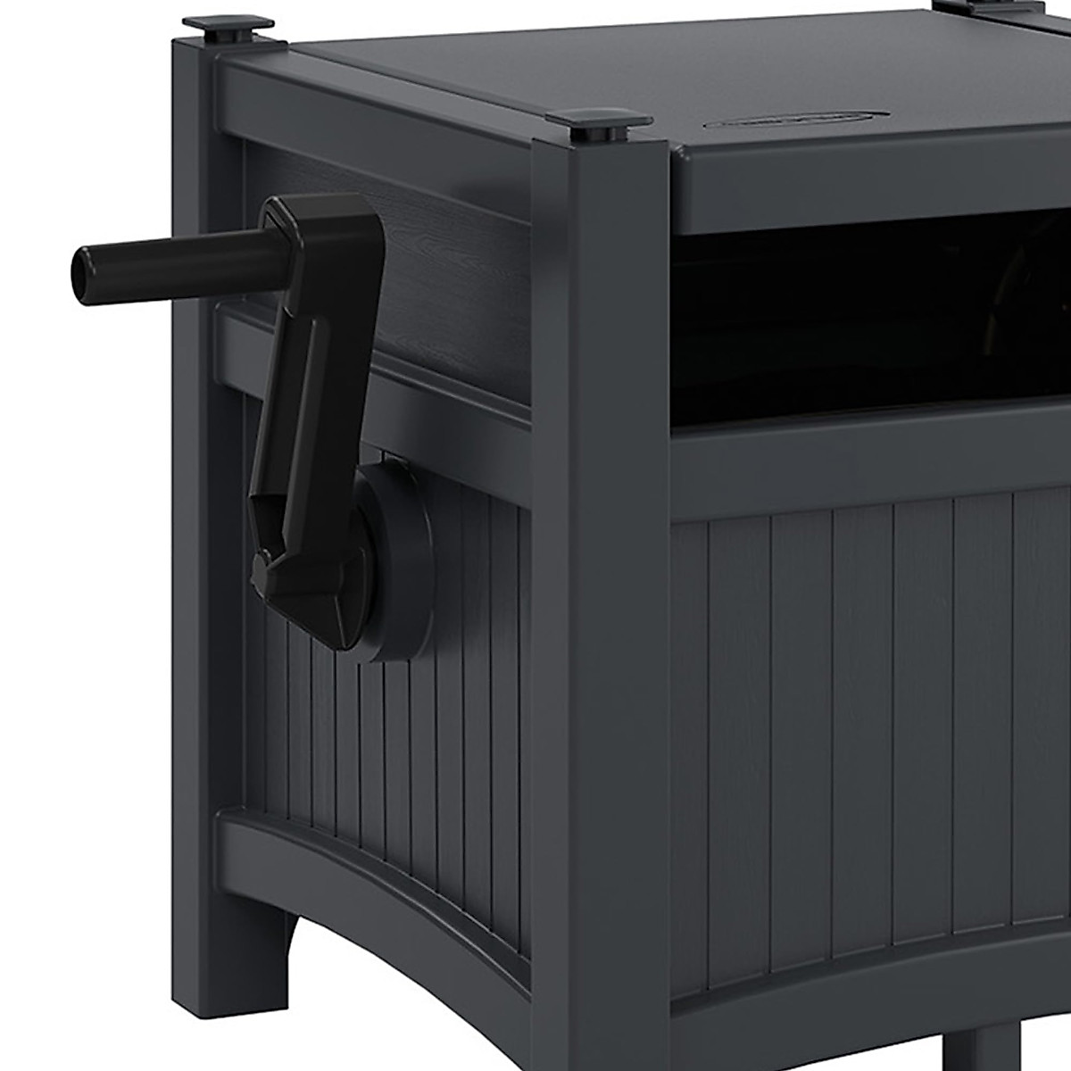 Suncast Hideaway 100 Foot Garden Hose Reel for 5/8 Inch Hoses with Stay Up Lid and Crank Handle for Outdoor Storage, Cyberspace, 2 Pack