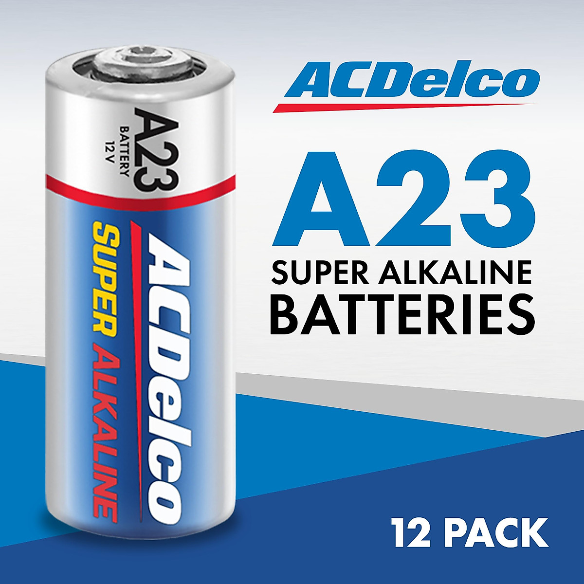 ACDelco 12-Count A23 Batteries, 12V Maximum Power Super Alkaline Battery, 5-Year Shelf Life