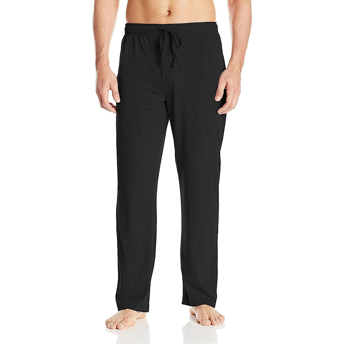 Hanes Men's Adult X-Temp Short Sleeve Cotton Raglan Shirt and Pants Pajamas Pjs Sleepwear Lounge Set - Black (Large)