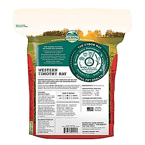 Oxbow Animal Health Western Timothy Hay - All Natural Hay for Rabbits, Guinea Pigs, Chinchillas, Hamsters & Gerbils - 15 oz.