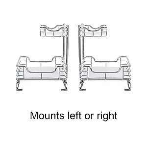 Household Essentials Glidez Chrome-Plated Steel Pull-Out/Slide-Out Storage Organizer with Plastic Liners for Under Sink or Cabinet Use - 2-Tier Design - Fits Standard Size Cabinet or Shelf, Chrome