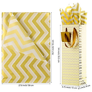 12 Pieces Christmas Wine Gift Bags Kraft Paper Wine Bottle Bags with Handles Tags And Tissue Paper for Birthday Wedding Party Winter Holiday Gift(Black and Gold)