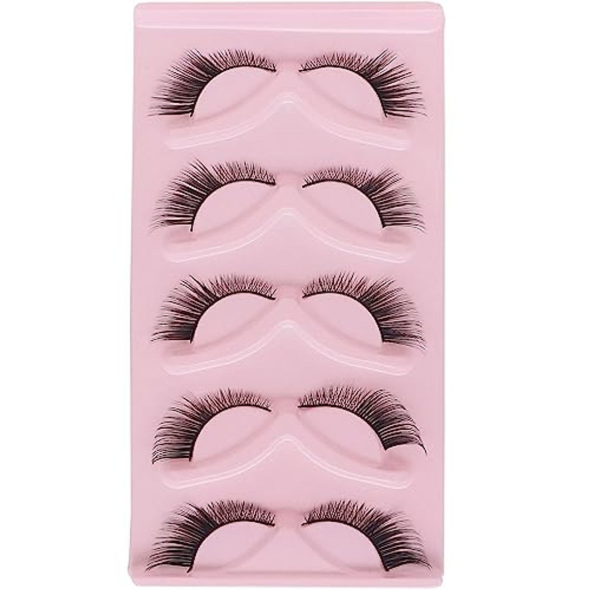 Fyonas Cat Eye Lashes Comfortable Fake Eyelashes Wispy Lashes Natural Look 18mm Fox Eye Lashes Volume False Lashes 5 Pairs Pack (Cat Eye 03)