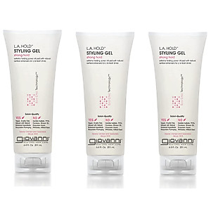 GIOVANNI LA Hold Styling Gel - Hair Gel for Men & Women, Strong Hold Hair Gel in Bulk for Curly, Straight & Wavy Hair, Control Super Hold Slick Gel - 6.8 Fl Oz (Pack of 3)