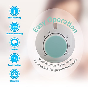 Baby Bottle Warmer 6-in-1 Fast Warm Bottles of Breastmilk or Formula Baby Food Heater Defrost BPA-Free Fit All Baby Bottles