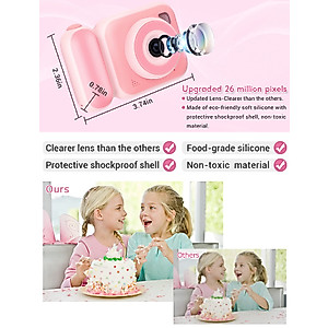omzer Kids Camera 1080P Selfie Mini Camera, HD Digital Video Camera for Toddlers, Video Recorder Toys for Kids, Christmas Birthday Gifts for Age 3 4 5 6 7 8 9 10 Year Old Girls Boys with 32G SD Card