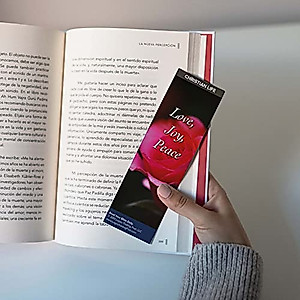 Christian Bookmark with Bible Verse, Pack of 25, Christian Life Themed, Love Joy Peace, Fruits of the Spirit, Galatians 5:22-23