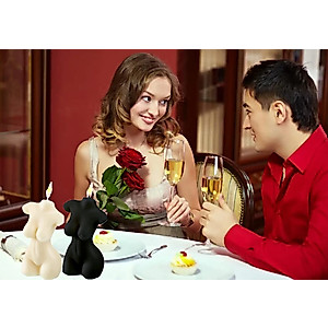 2PCS Body Shaped Candles, Female Body Candle Soy Candle Scented Candle Valentine's Day Home Aesthetic Decoration Candle (White, Black)