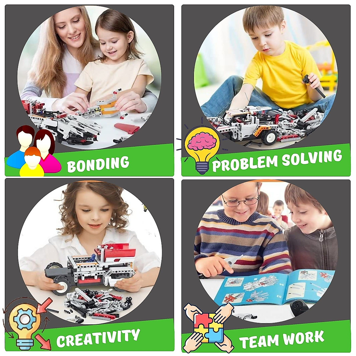 STEM Remote Control Car Building Toy Set for Kids 2 in 1 Snap Together Model Cars Kit to Build with 326 Pieces Cool Engineering Project Best Birthday Gifts for Boys Age 7-12 + Years Old