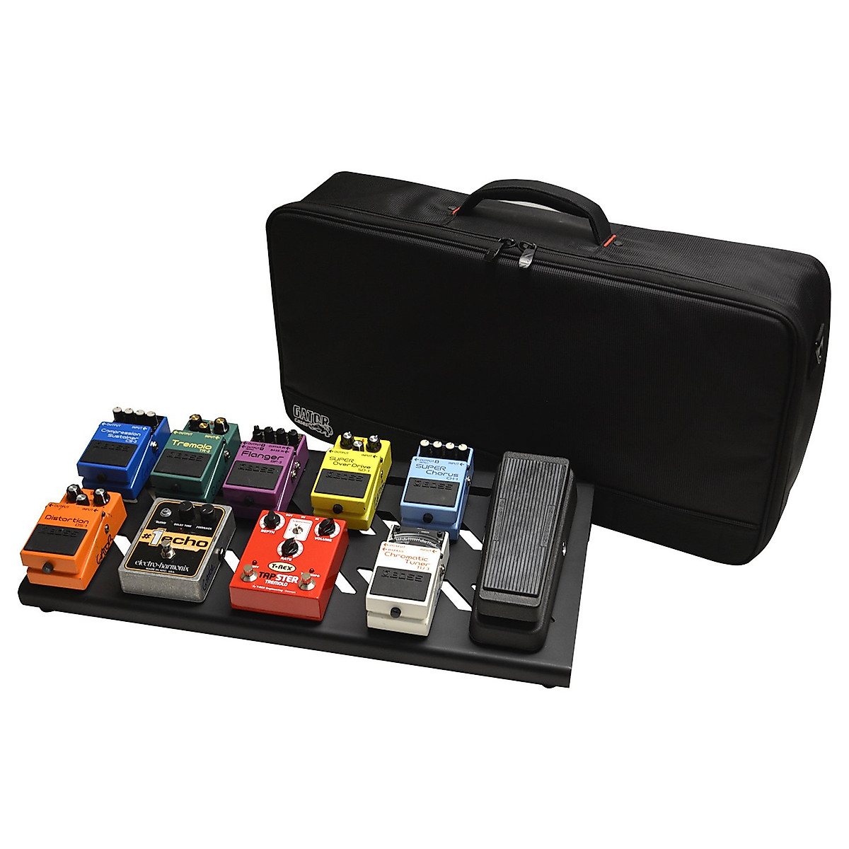 Gator Cases Aluminum Guitar Pedal Board with Carry Bag; Large: 23.75" x 10.66" | Stealth Black (GPB-BAK-1)
