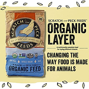 Scratch and Peck Feeds Naturally Free 18% Protein Organic Layer Feed for Chickens and Ducks - Non-GMO Project Verified, Soy Free and Corn Free - 40 lbs