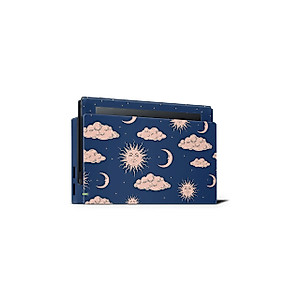 Tacky Design Clouds Skin Compatible with Nintendo Switch Skin Wrap Cover, Sun & Moon Skin for Nintendo Switch Stickers, Premium Vinyl 3M Full Wrap Decal