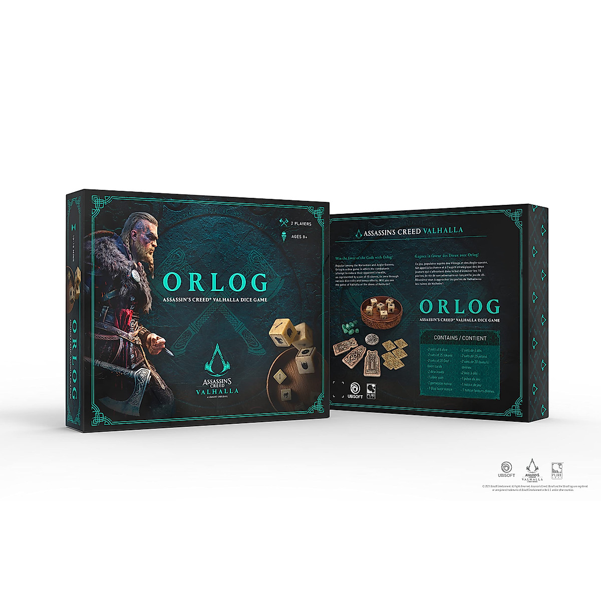 Orlog - Board Game for 2 Players - Assassin's Creed Valhalla Dice Game - French/English