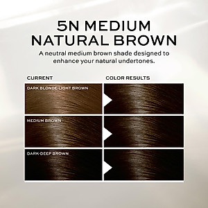 John Frieda Precision Foam Colour, Medium Natural Brown 5N, Full-coverage Hair Color Kit, Anti-Fade Gray Coverage, Deep Color Saturation Hair Dye, 1 Application