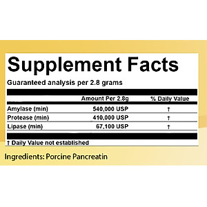 CK Formulations | Pancretase Digestive Enzymes | 10x Pancreatin | Pancreatin for Dogs and Cats | Pancreatic Enzyme | Great for Pets with EPI