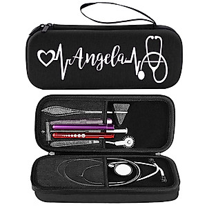 Personalized Stethoscope Case for 3M Littmann Classic III, Cardiology IV Diagnostic, MDF Acoustica Stethoscopes - Extra Room for Nurse Accessories