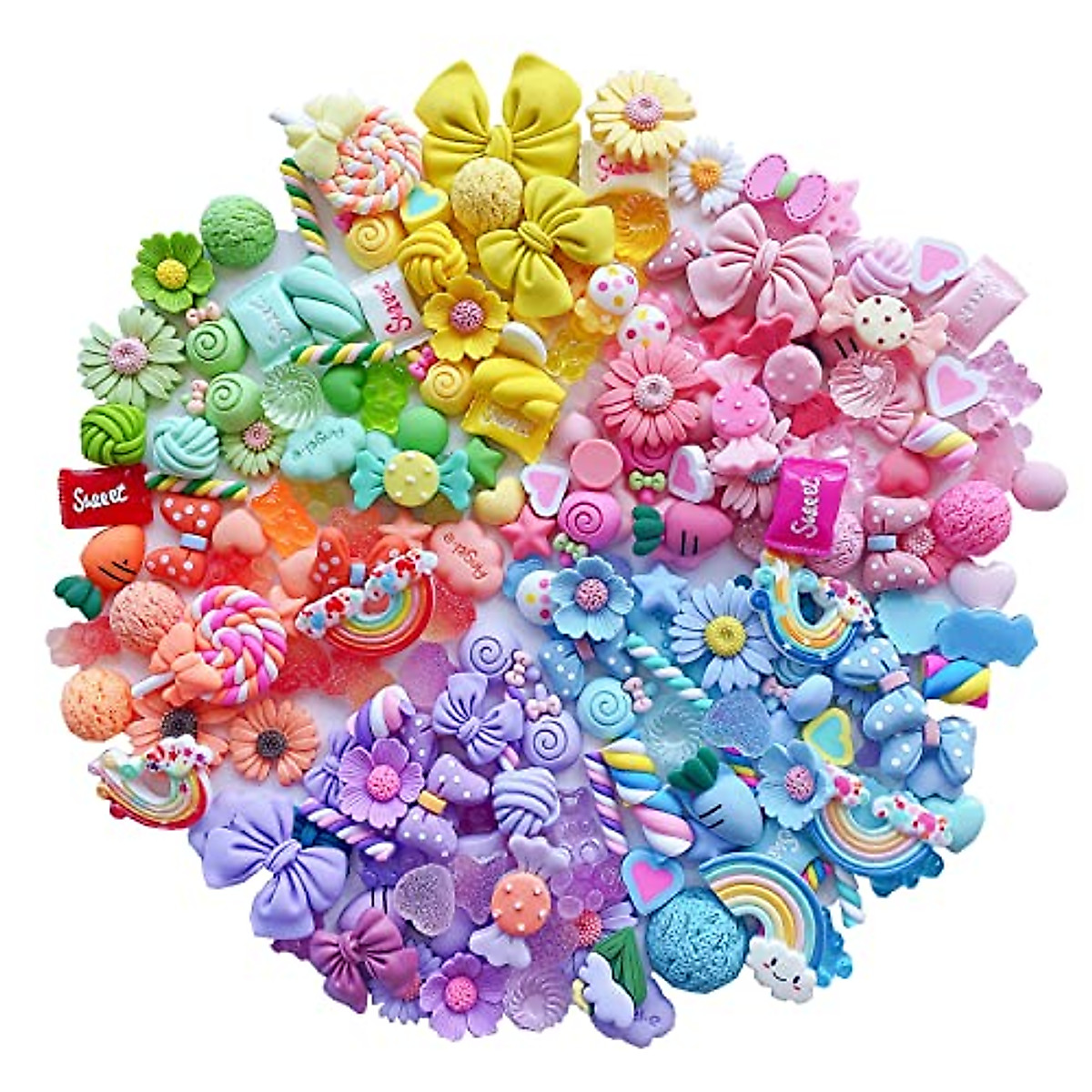 200 Pcs Charms Cute Set, Mixed Resin Charms Bulk Set Ornament Scrapbooking (200)